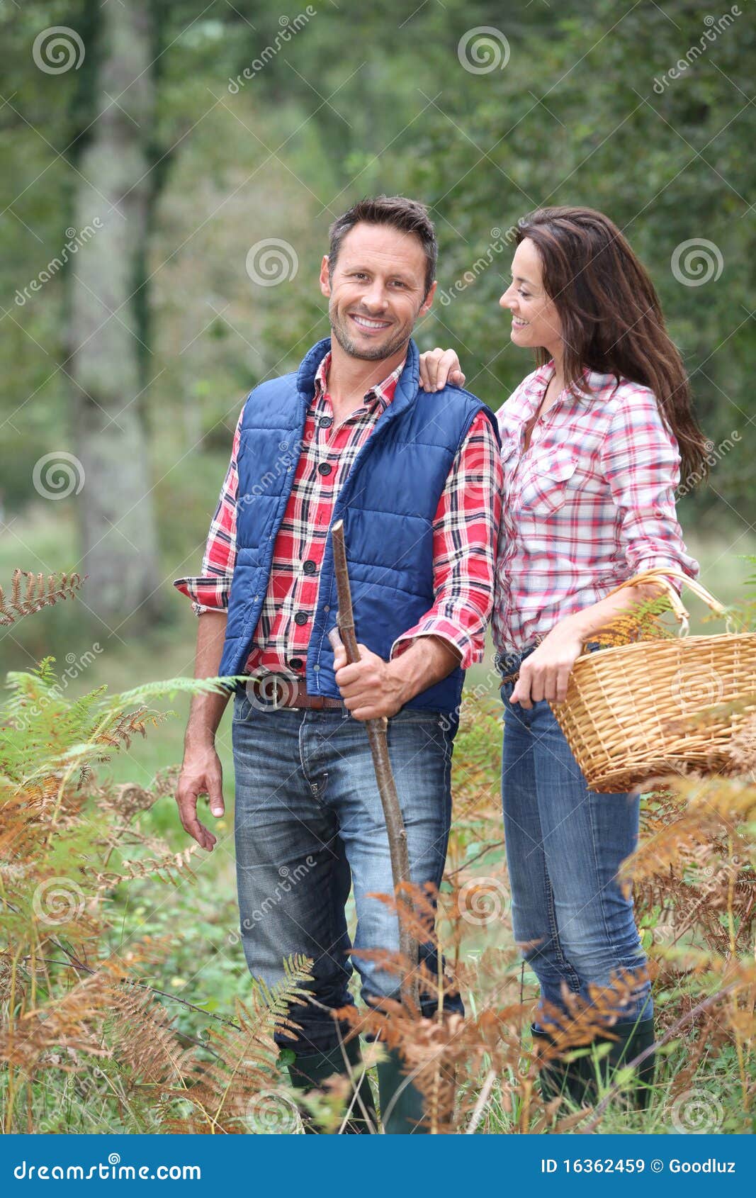 Couple on a rambling day stock image. Image of forest - 16362459
