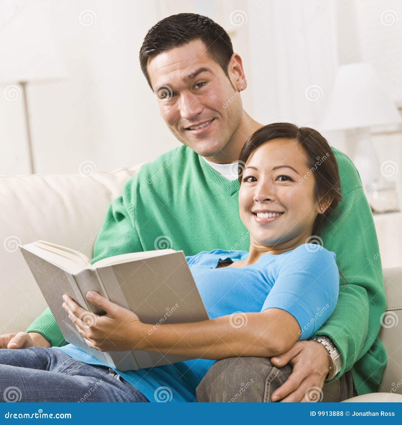 Couple Reading stock photo. Image of reading, living, partners - 9913888