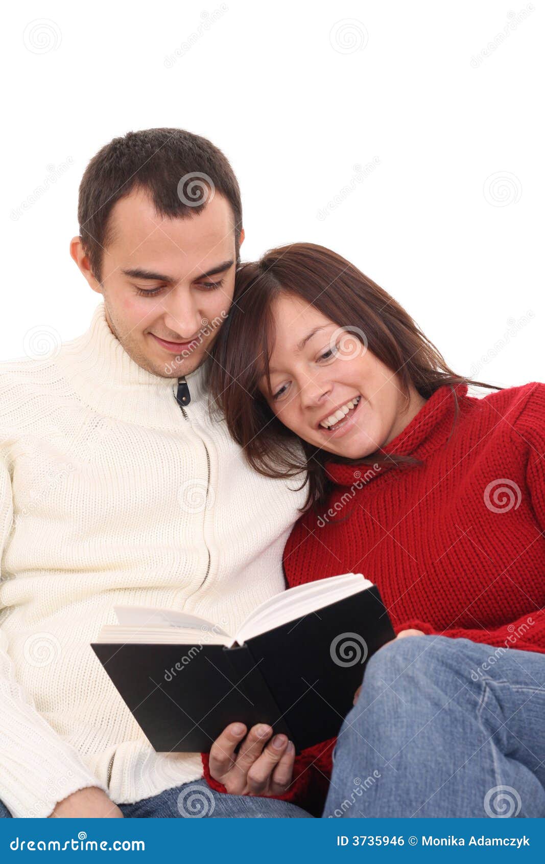 Couple reading book stock photo. Image of happiness, romance - 3735946