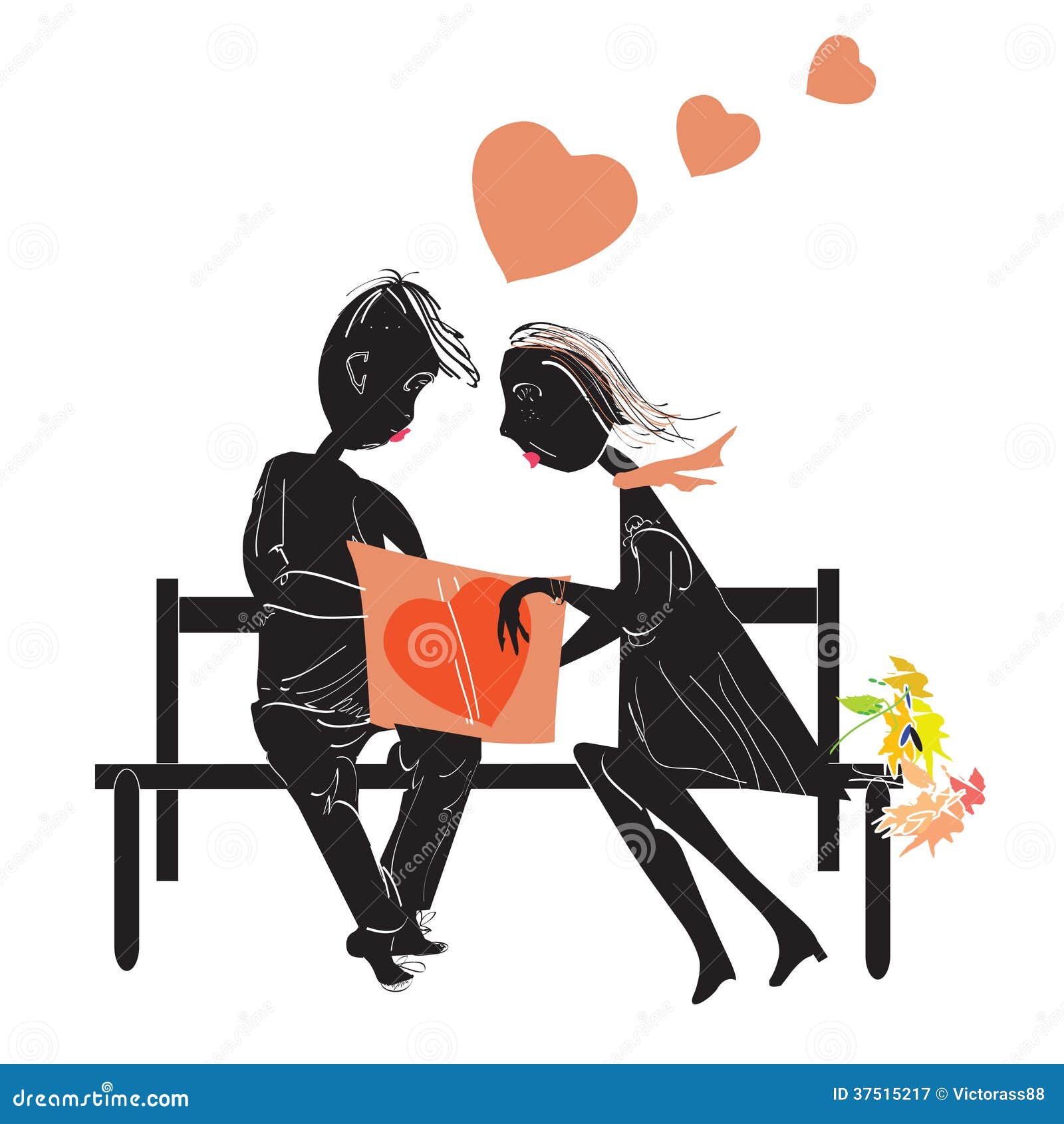 Couple Reading A Book Stock Vector Illustration Of Romantic 37515217