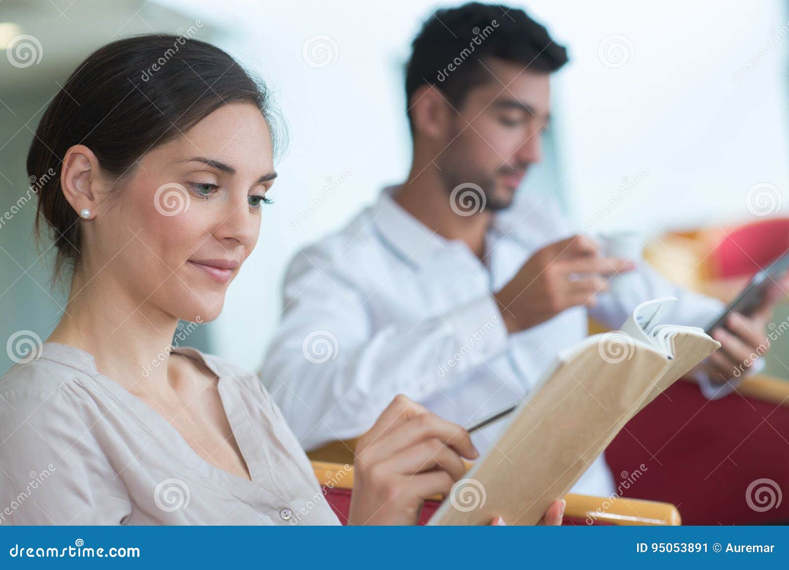 Couple Reading Books Together Stock Image - Image of book, male: 95053891