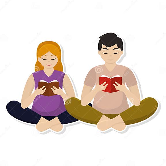 Couple Reading Books Stock Vector Illustration Of People 215860400