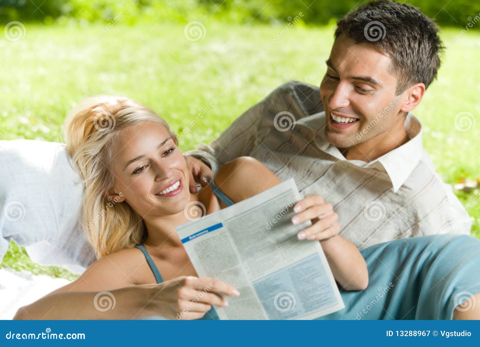 Couple reading newspaper stock image. Image of couple - 13288967