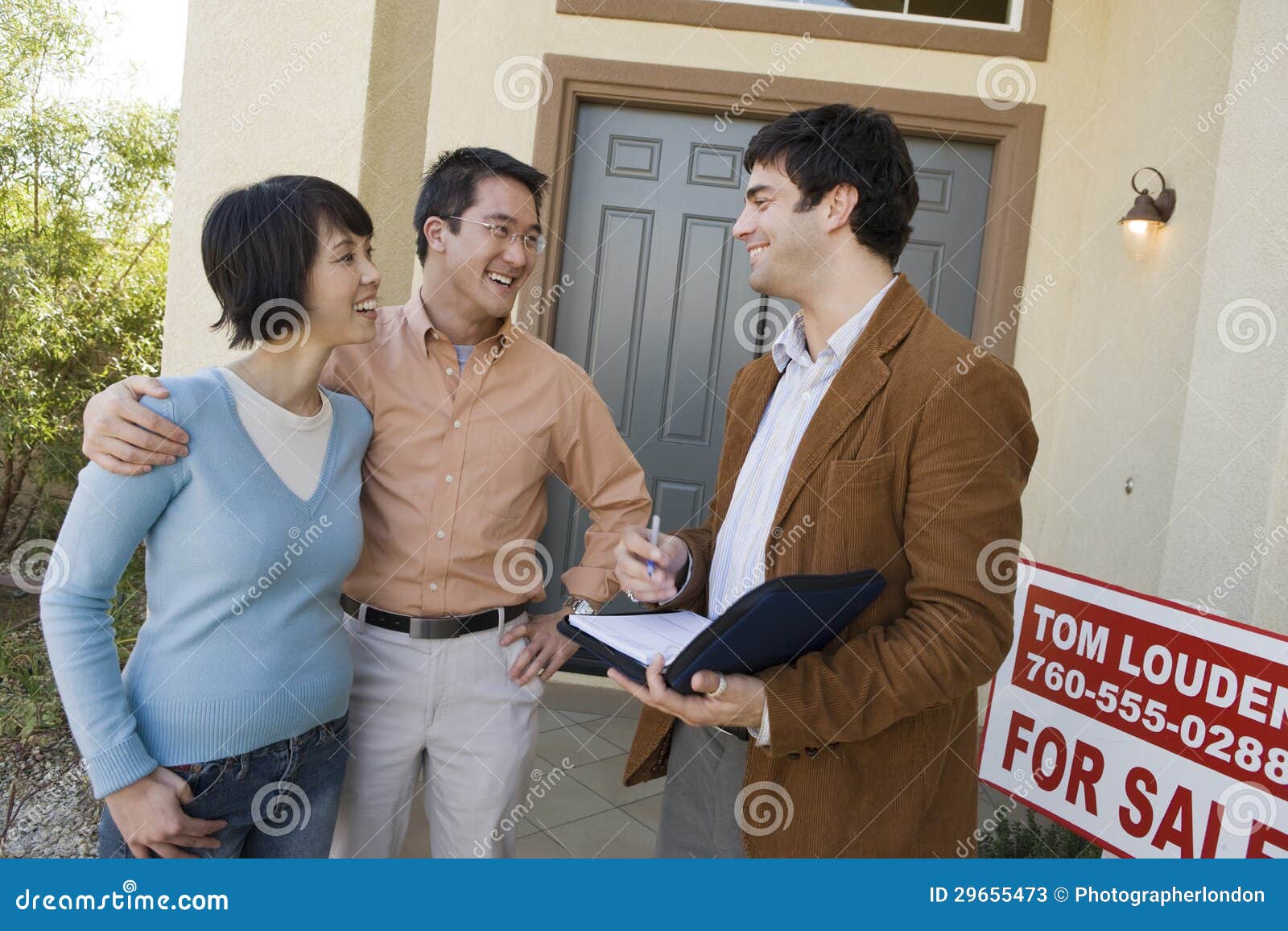 Couple with Real Estate Agent Stock Image - Image of buyer, caucasian ...
