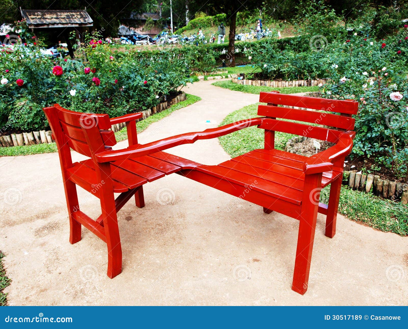 Couple of Red Chair in Garden Stock Image - Image of relaxation ...