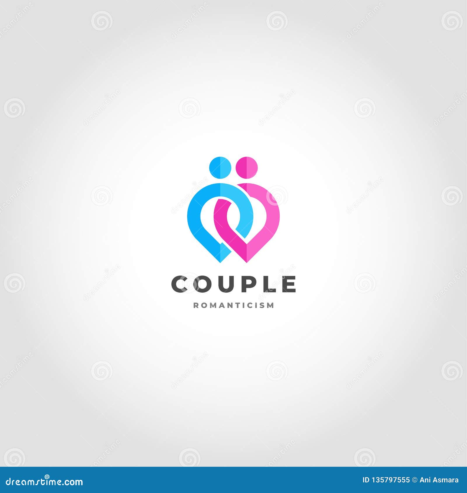 Couple is a Relationship Logo Linked Human Point Concept Stock Vector ...