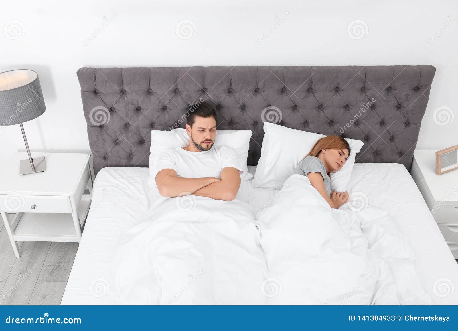 Couple with Relationship Problems in Bed Stock Image - Image of marital ...