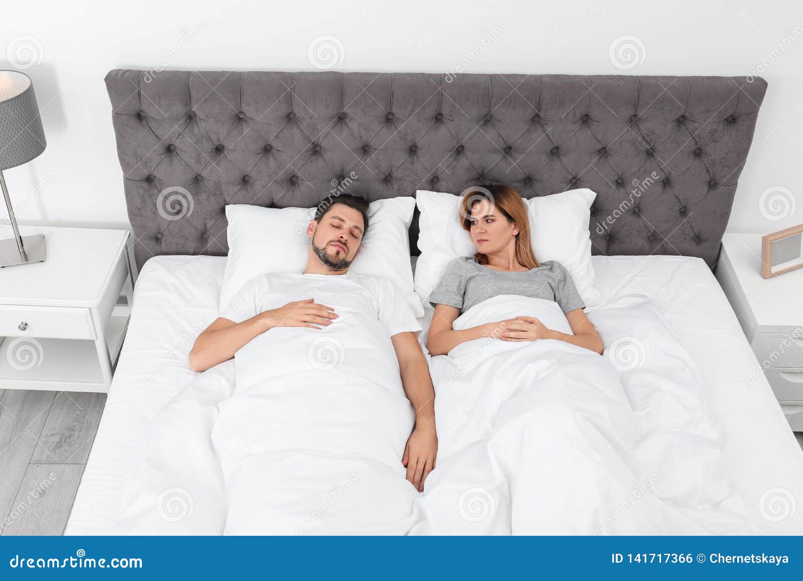 Couple with Relationship Problems in Bed Stock Photo - Image of ...