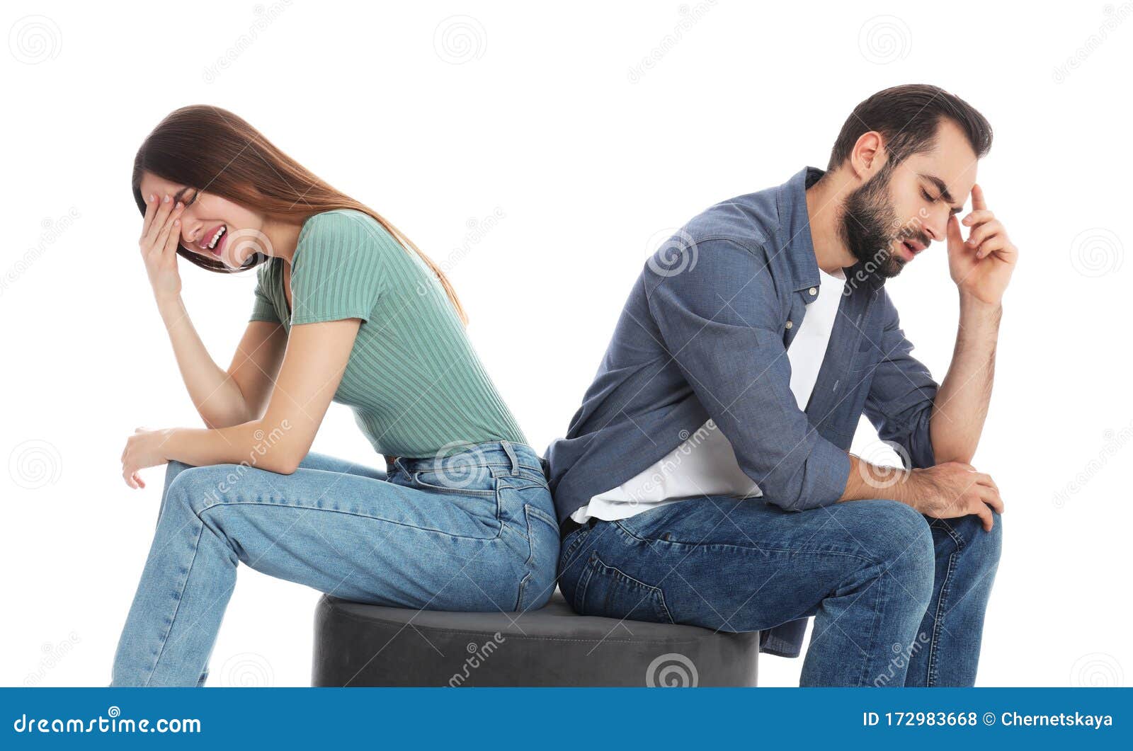 Couple with Relationship Problems on Background Stock Photo - Image of ...