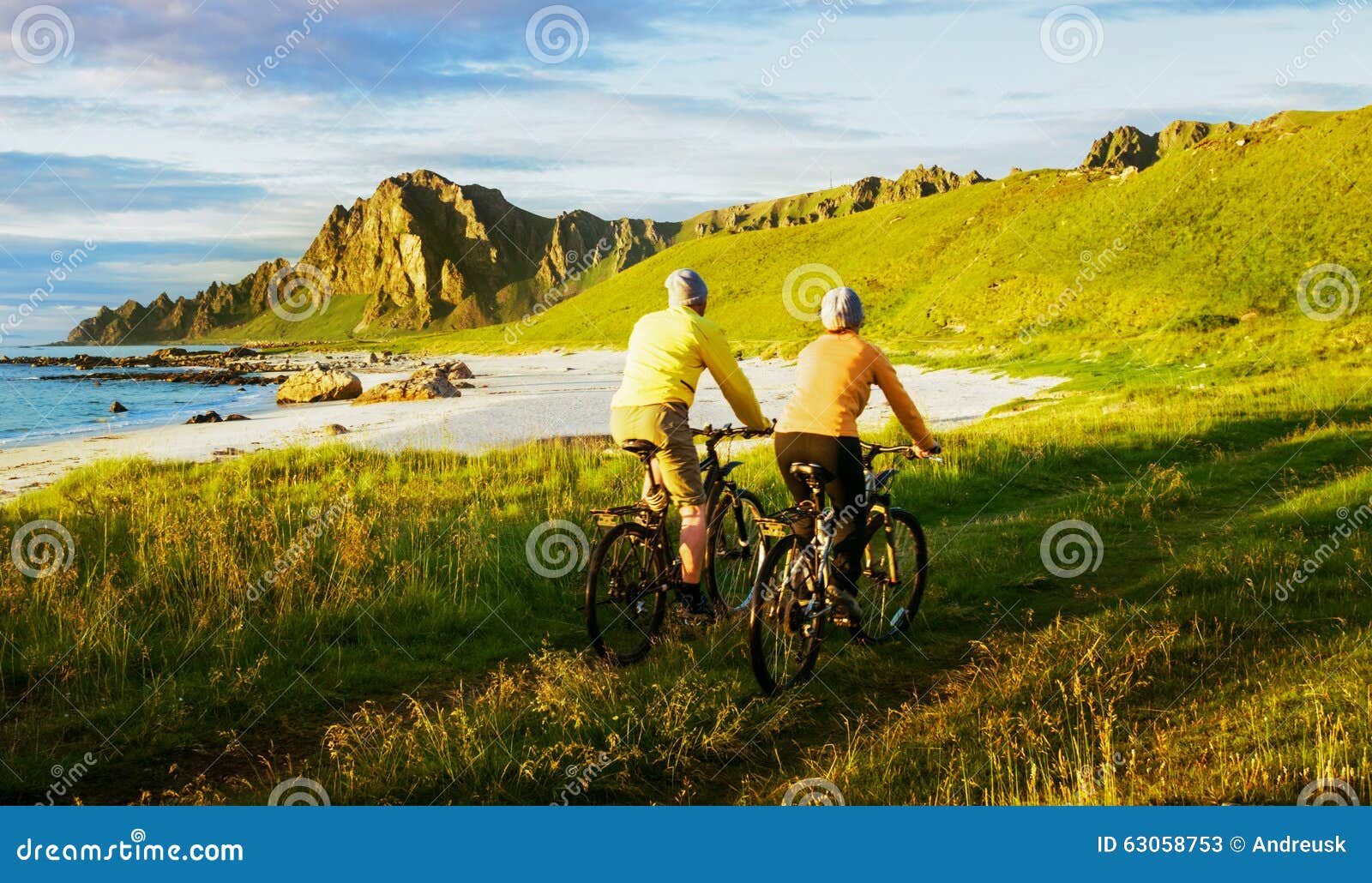 Couple relax cycling stock image. Image of bicycle, toned - 63058753