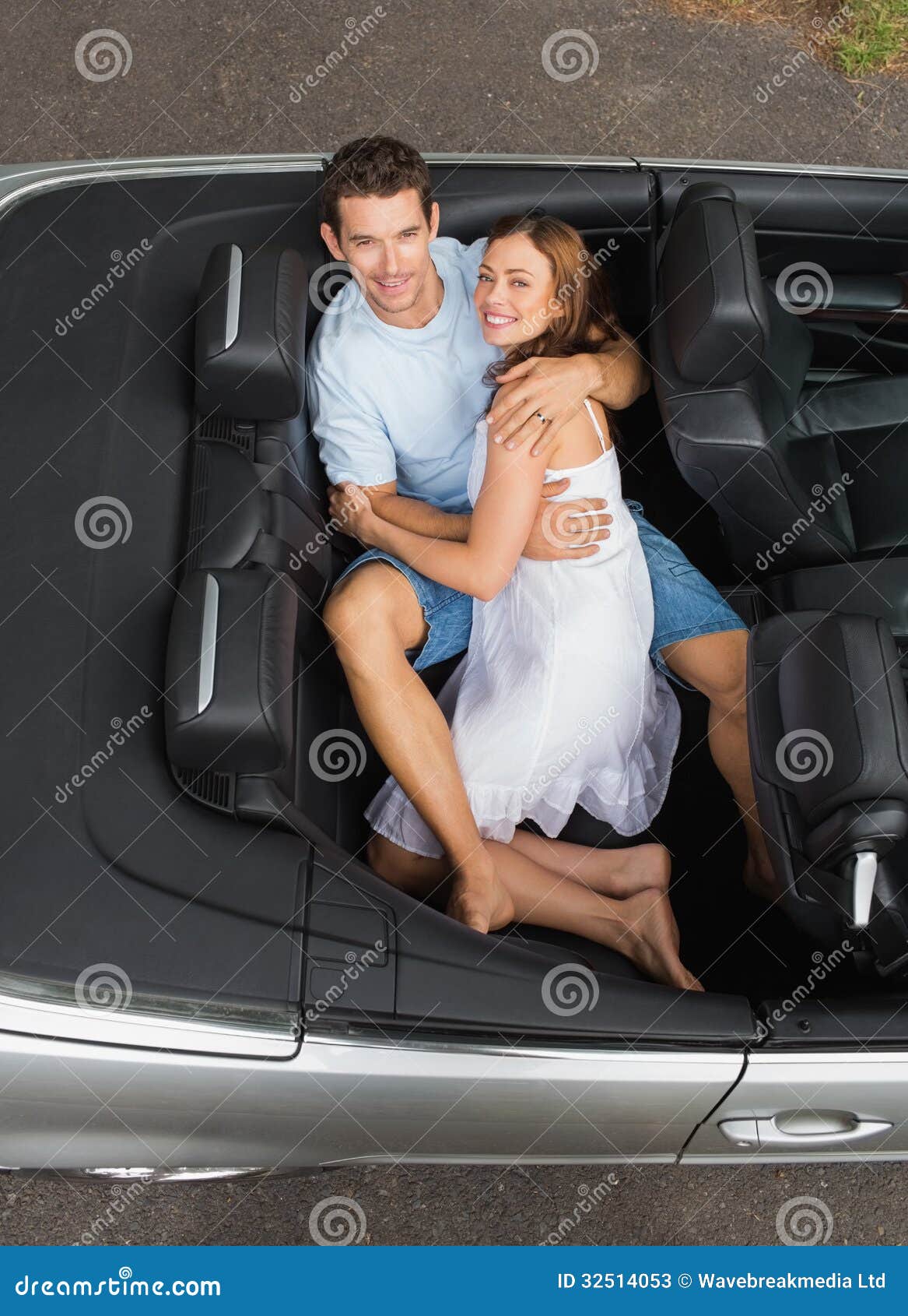 Couple Relaxing in the Back Seat Stock Image - Image of long, enjoying ...