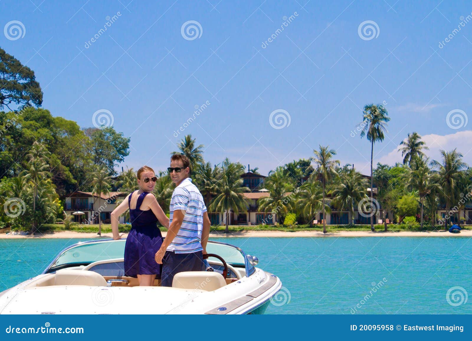 Couple Relaxing on a Boat stock photo. Image of leisure - 20095958