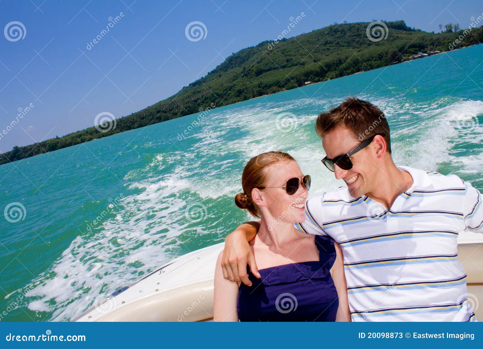 Couple Relaxing on a Boat stock image. Image of handsome - 20098873