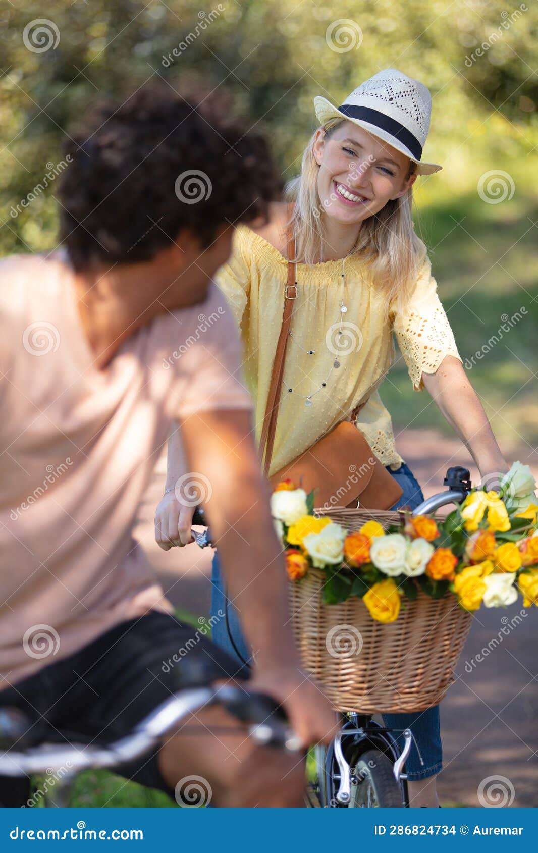 Couple Riding Bicycle Together Active Lifestyle Concept Stock Photo ...