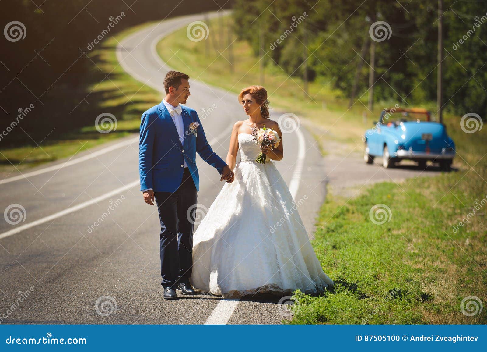 Couple on Road stock photo. Image of beauty, holding - 87505100