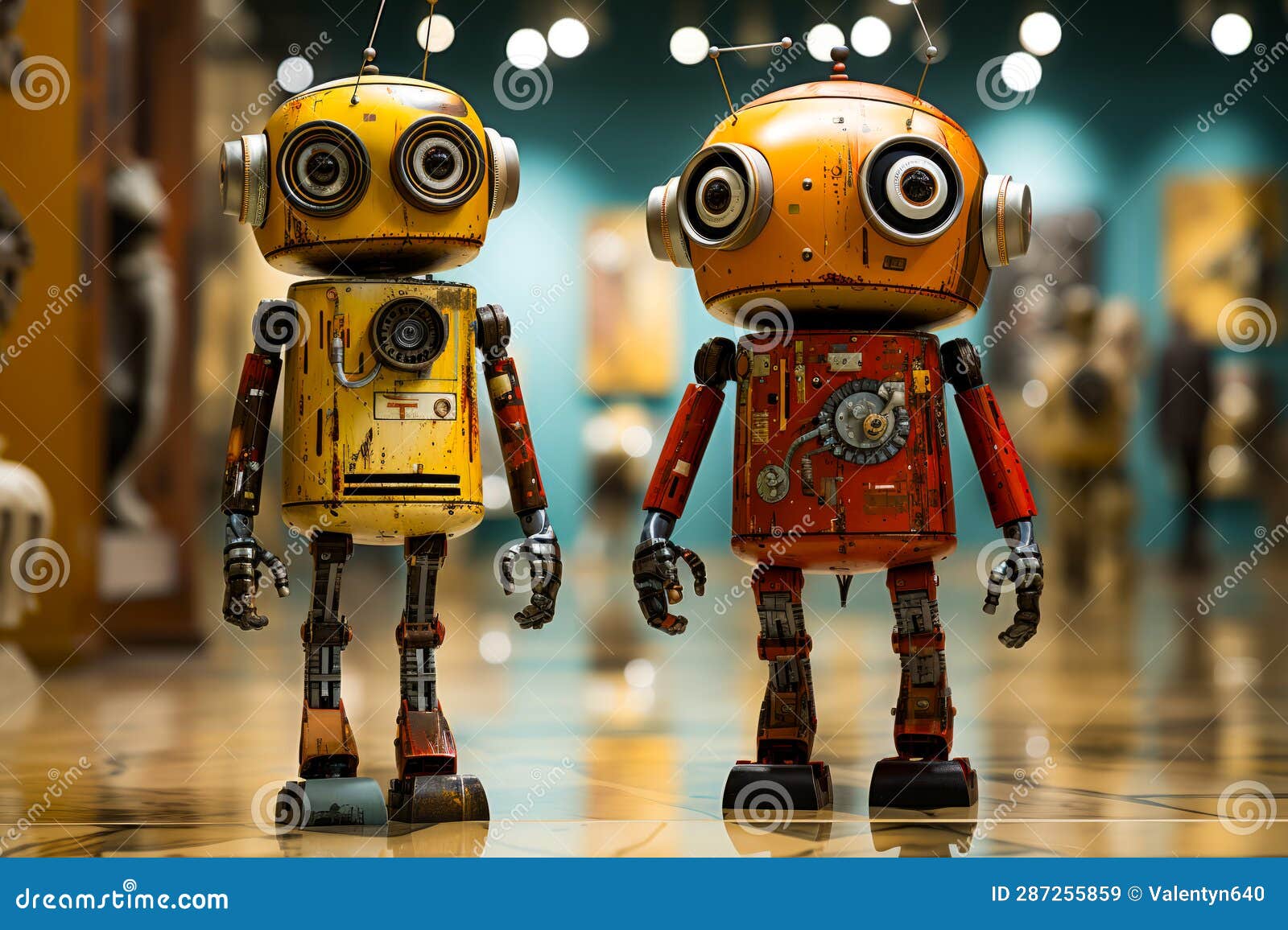 Couple of Robots that are Standing Next To Each Other. Generative AI ...