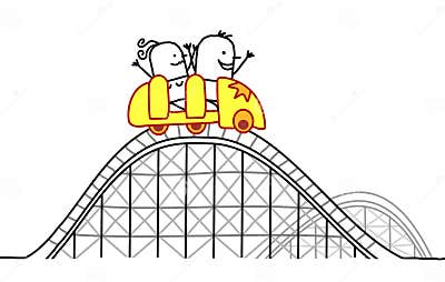 Couple on roller coaster stock vector. Illustration of couple - 15064163