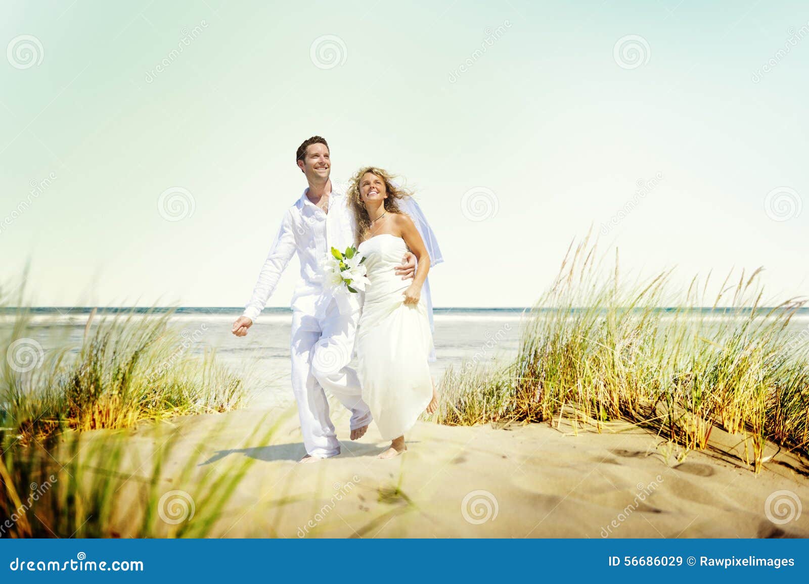 Couple Romance Beach Love Marriage Concept Stock Image - Image of beach ...