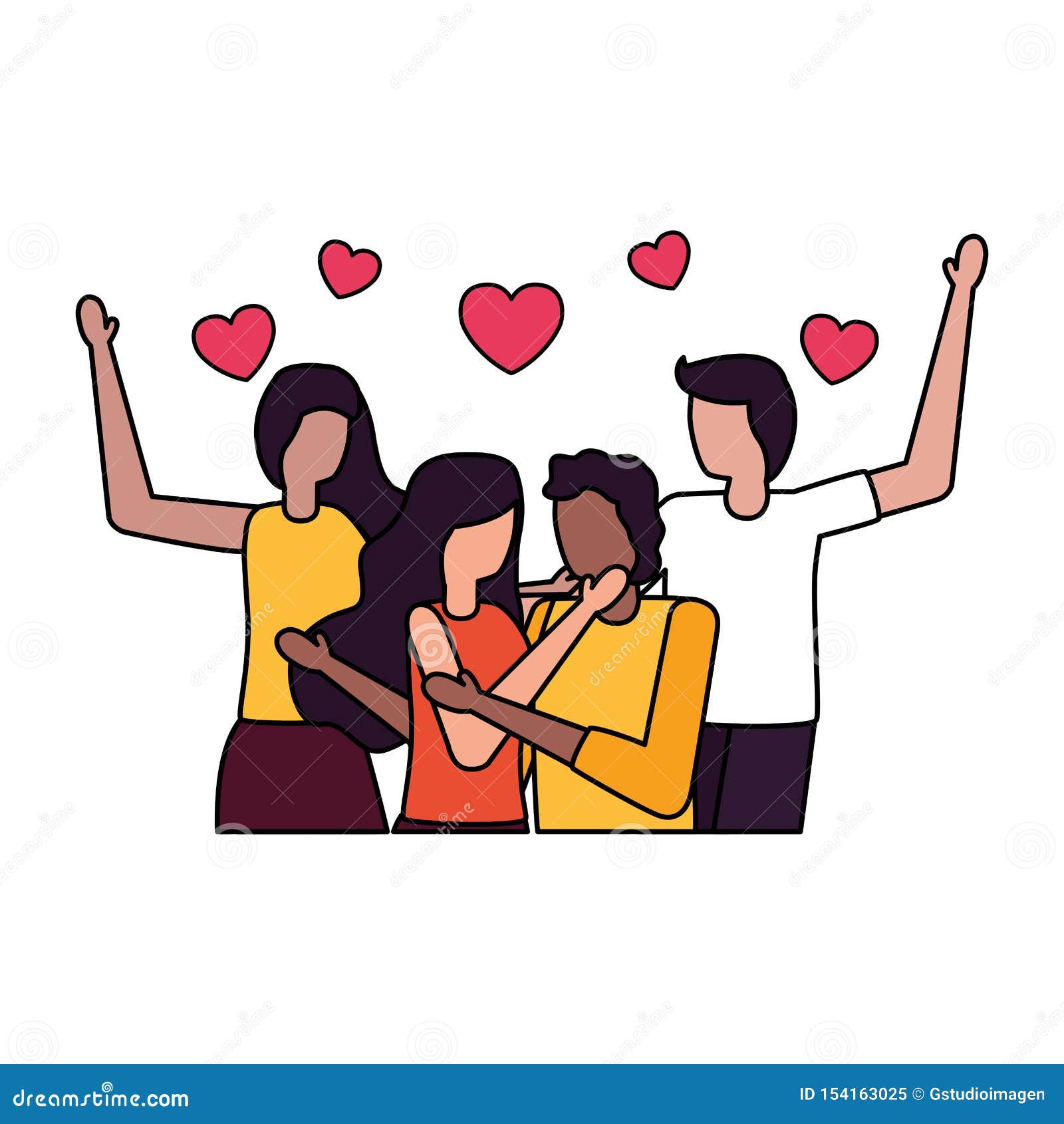 Couple Romantic Love Flat Design Stock Illustration - Illustration of ...