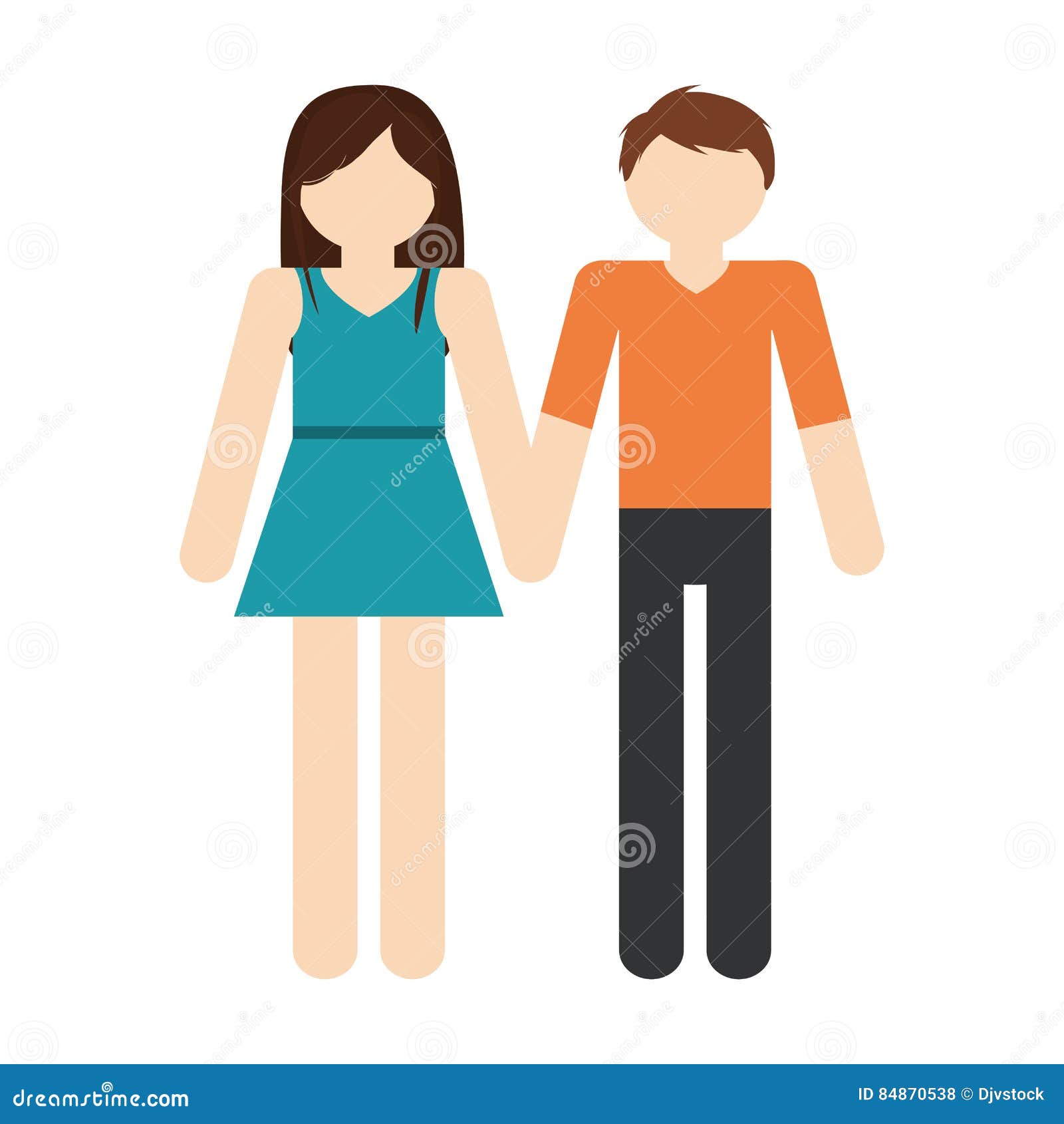 Couple Romantic Love Portrait Relation Stock Illustration ...