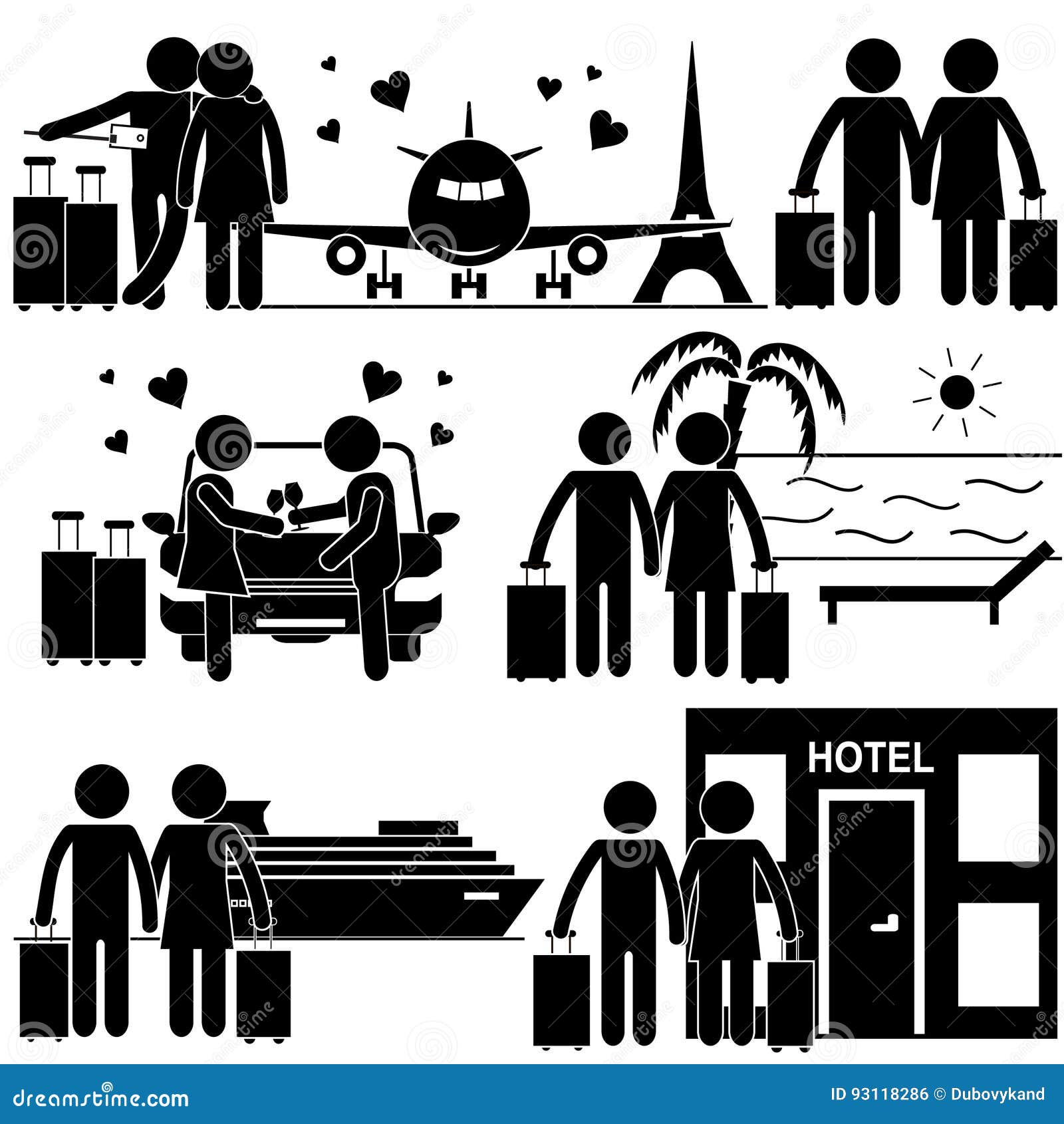 Couple Stick Figure Icon Set Heterosexual Homosexual Straight Lgbtq Eps Vector Cartoondealer