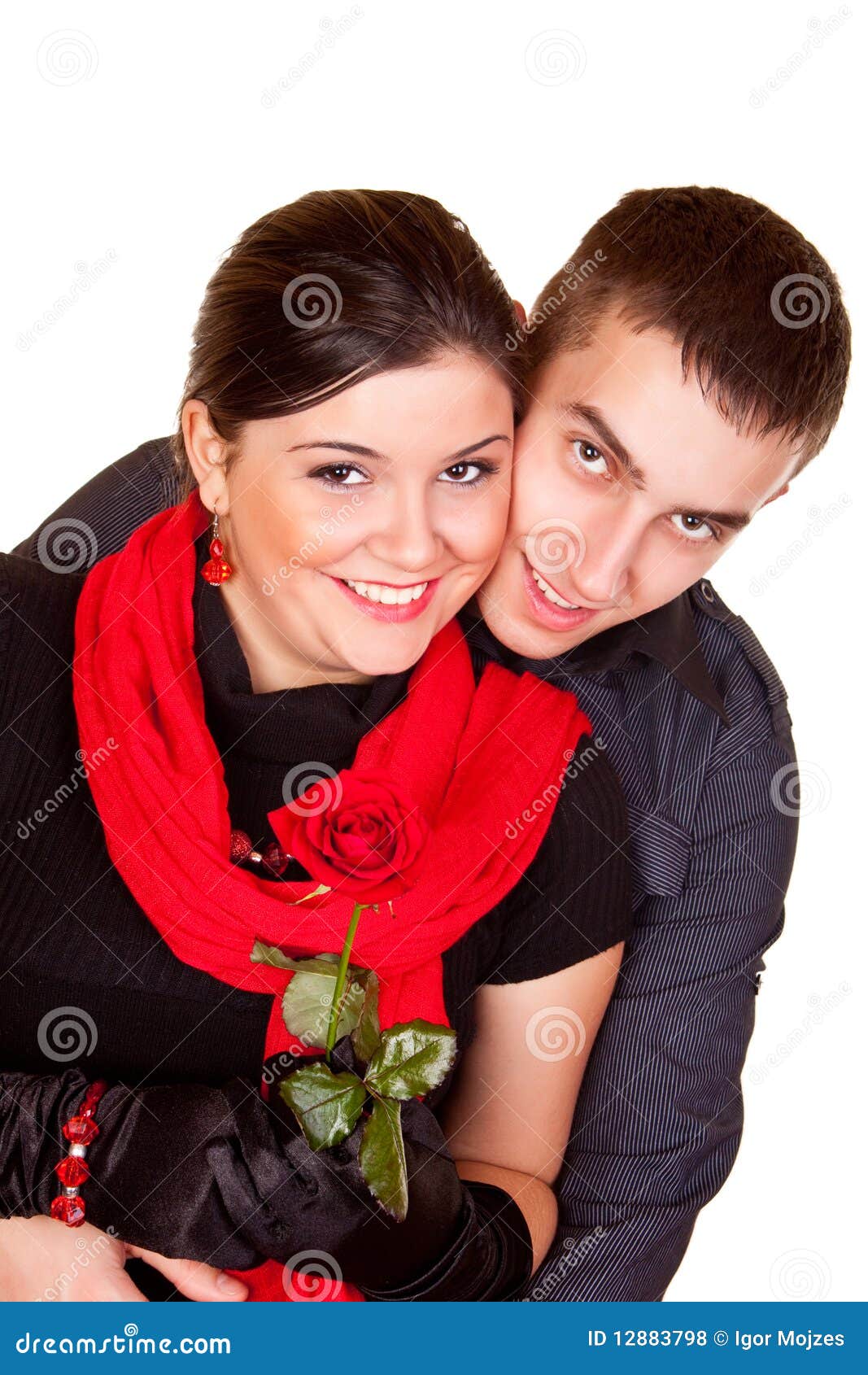 Couple and a rose stock photo. Image of adult, caucasian - 12883798