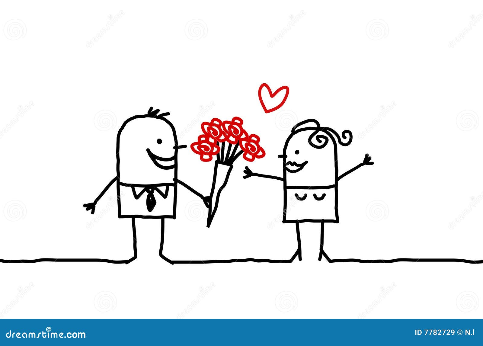 Couple & roses stock vector. Illustration of design - 7782729