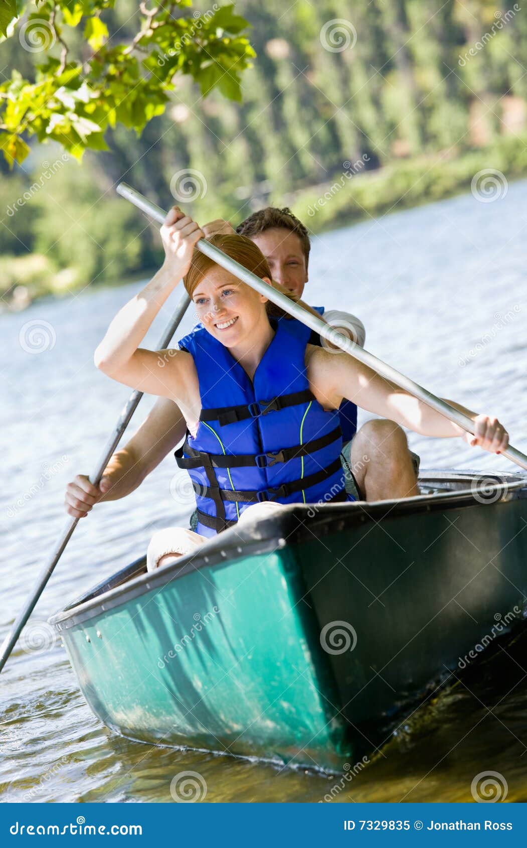 Couple rowing boat stock image. Image of remote, boyfriend - 7329835