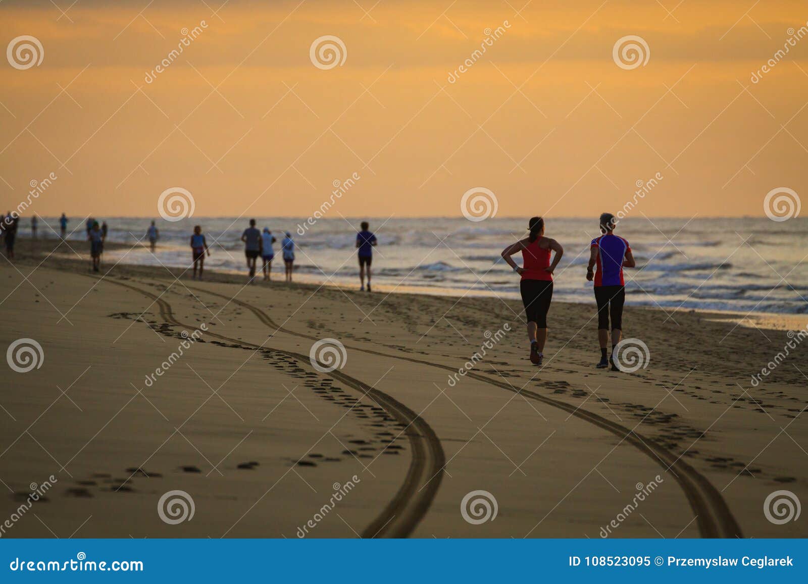 Runners are Running by the Beach Stock Image - Image of female, athlete ...