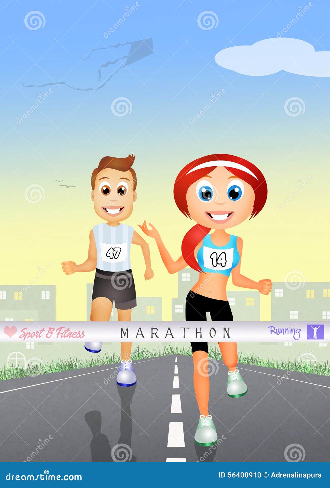 Couple running stock illustration. Illustration of runners - 56400910