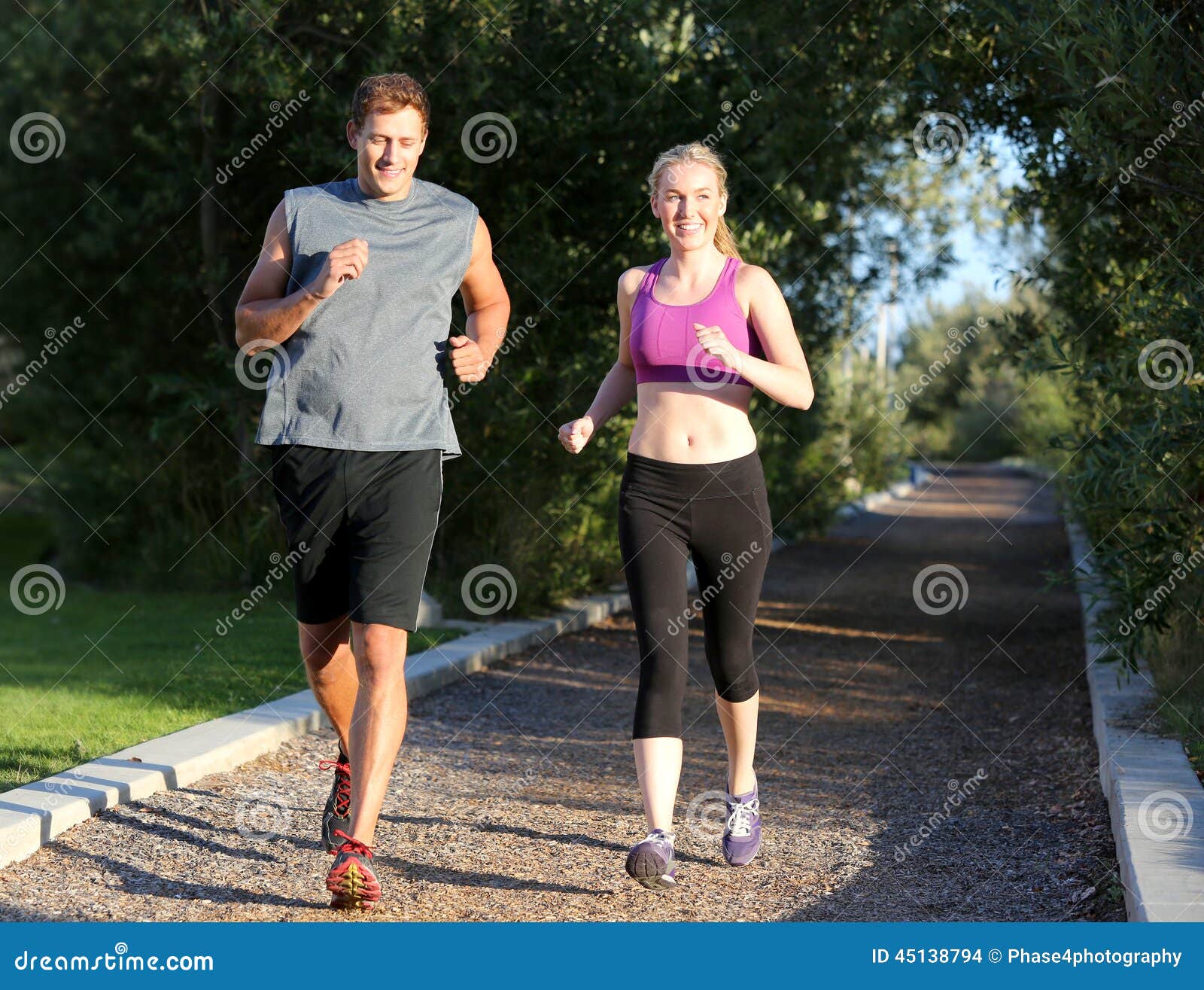 Couple running stock photo. Image of relationship, coach - 45138794