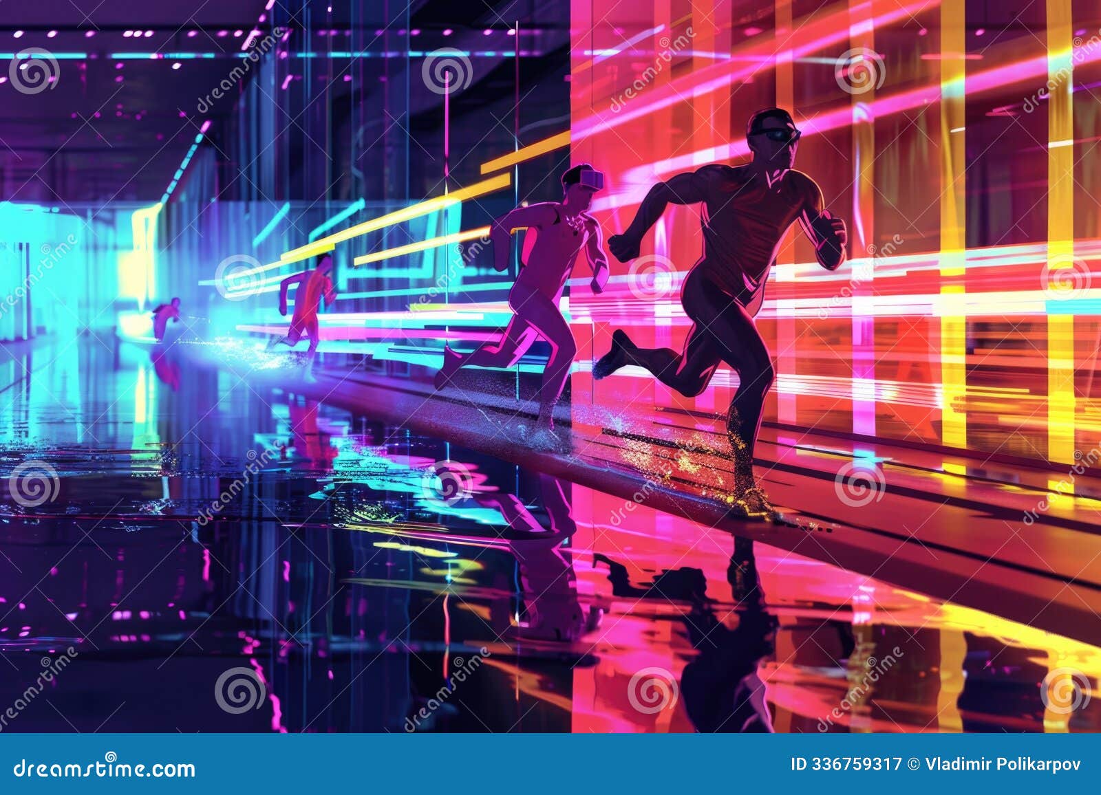 A Couple is Running in a Room Stock Image - Image of athletic, love ...