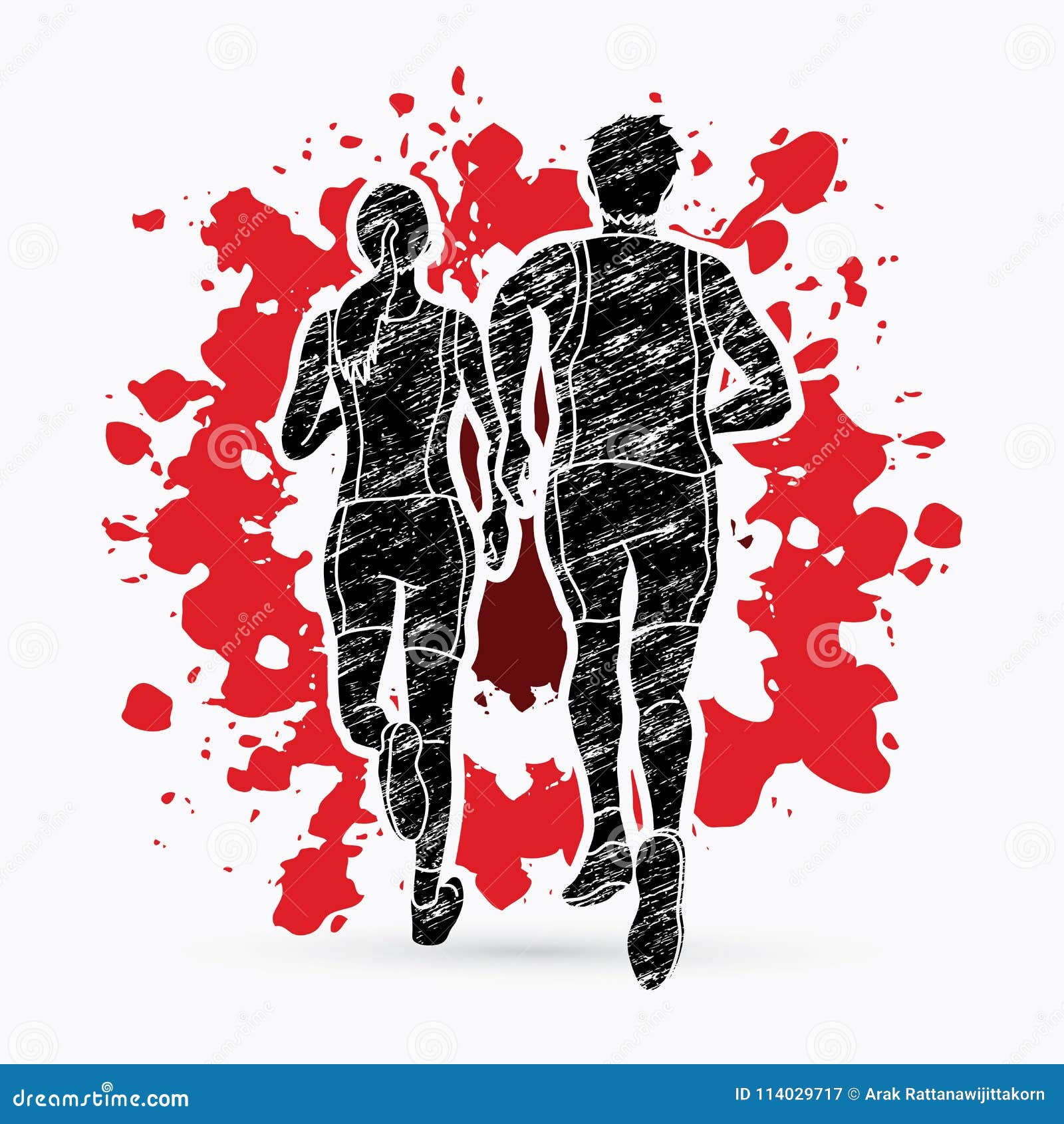 Couple Running Together, Marathon Runner Graphic Vector Stock Vector ...