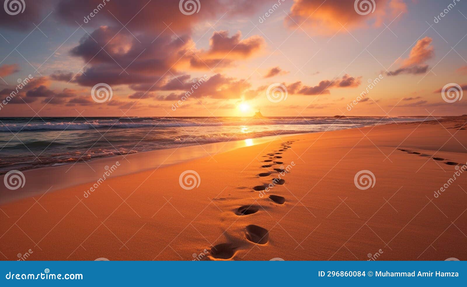 "a Couple S Footprints in the Sand Leading Towards Stock Illustration ...
