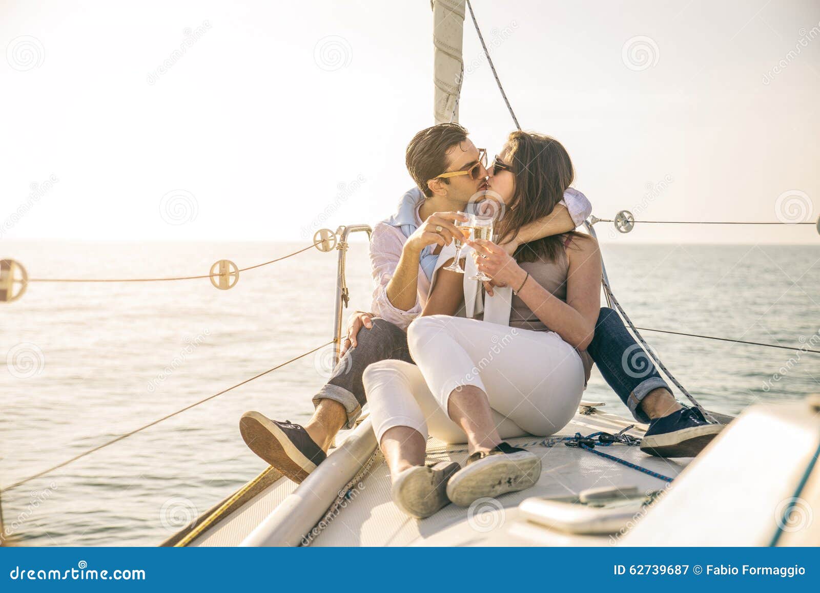 Couple Sailing On Boat Stock Image Image Of Boat Nature 62739687