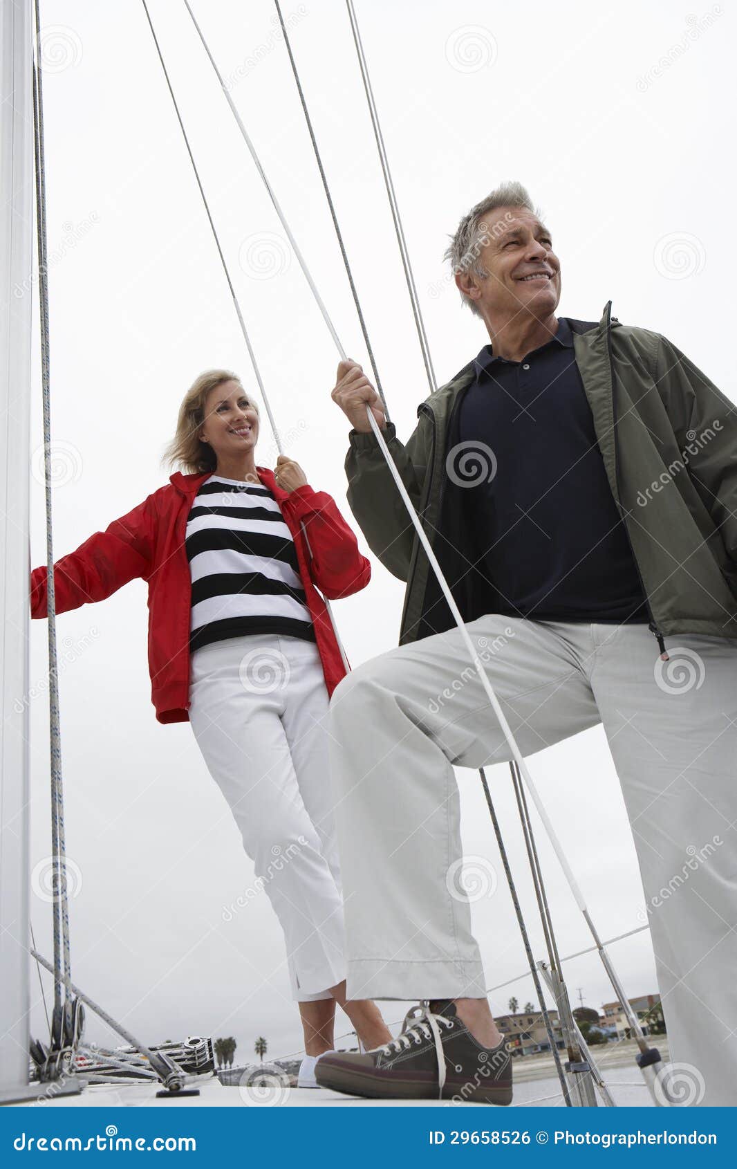 Couple Sailing Together stock photo. Image of cheerful - 29658526