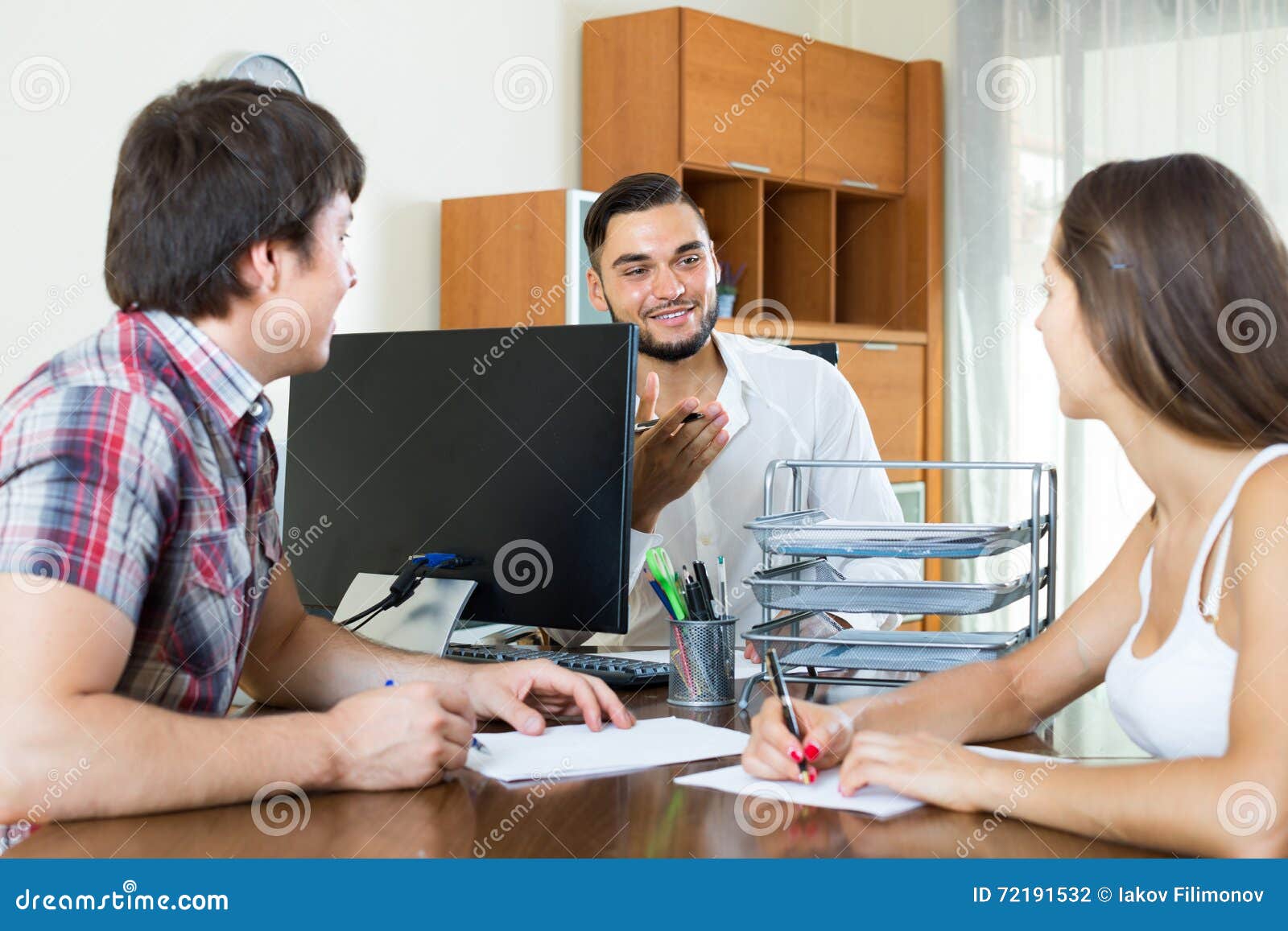 Couple Salesman Singing Contract Stock Photos - Free & Royalty-Free ...