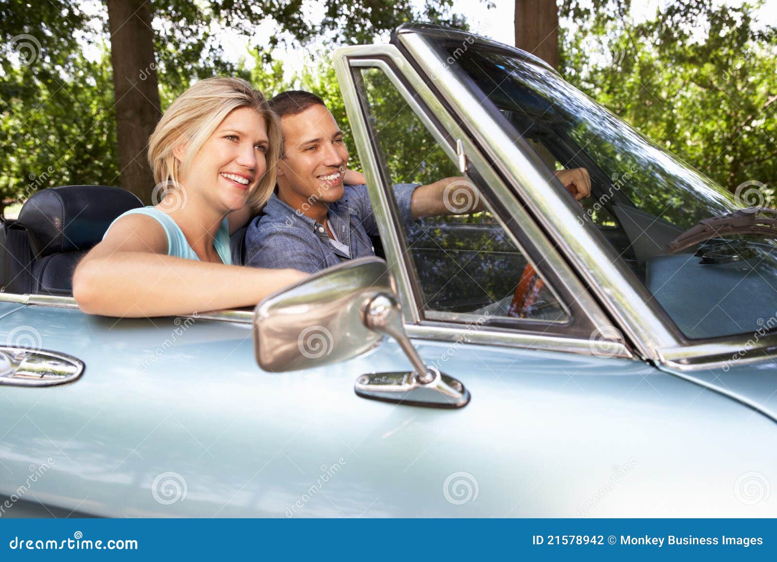 Couple sat in sports car stock photo. Image of open, affectionate ...