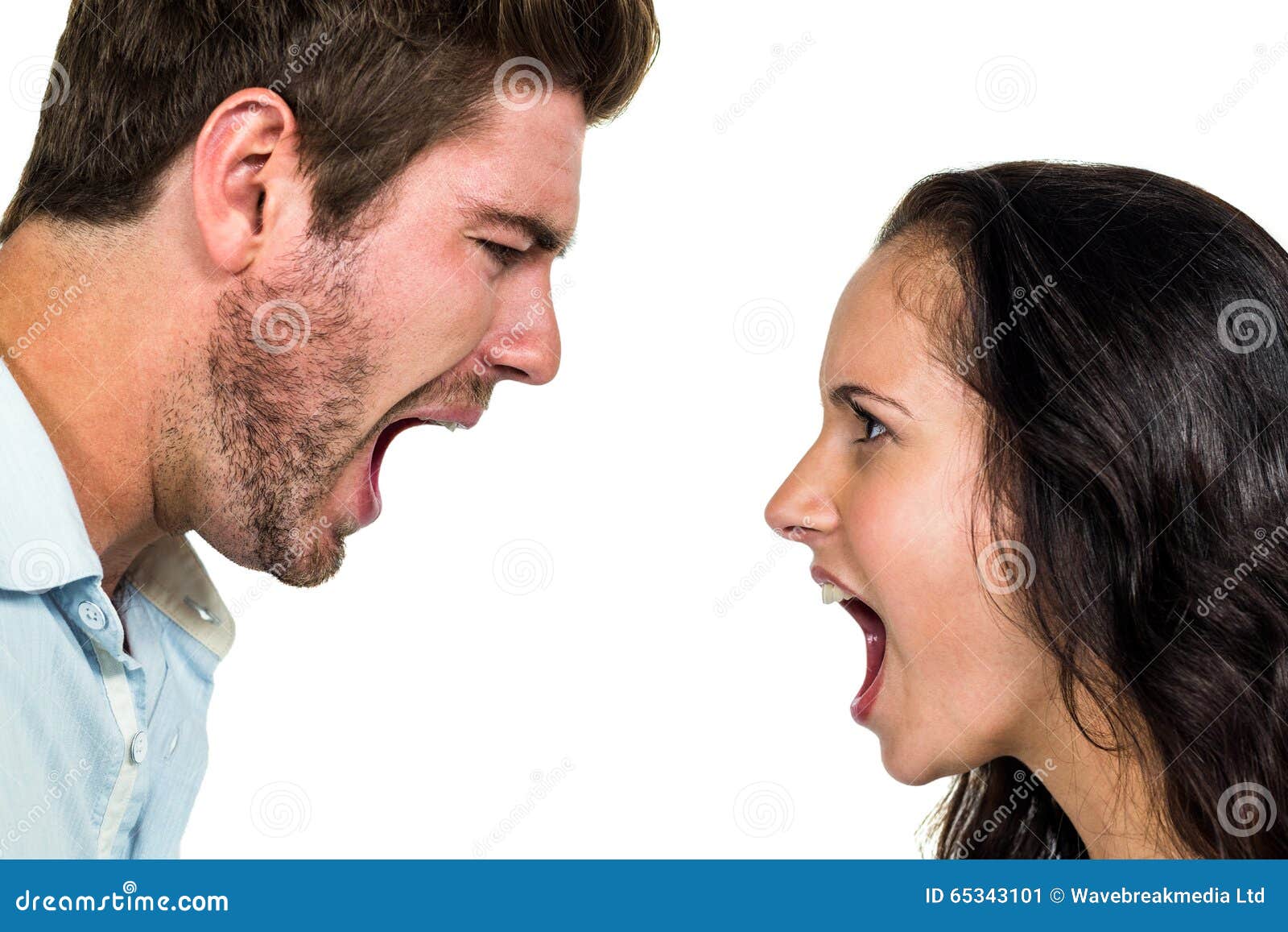 Couple Screaming and Having Argument Stock Image - Image of open ...