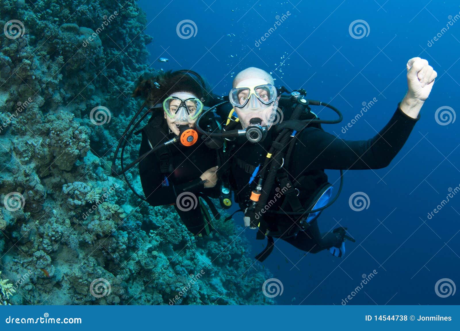 Couple scuba diving stock photo. Image of exotic, deep - 14544738