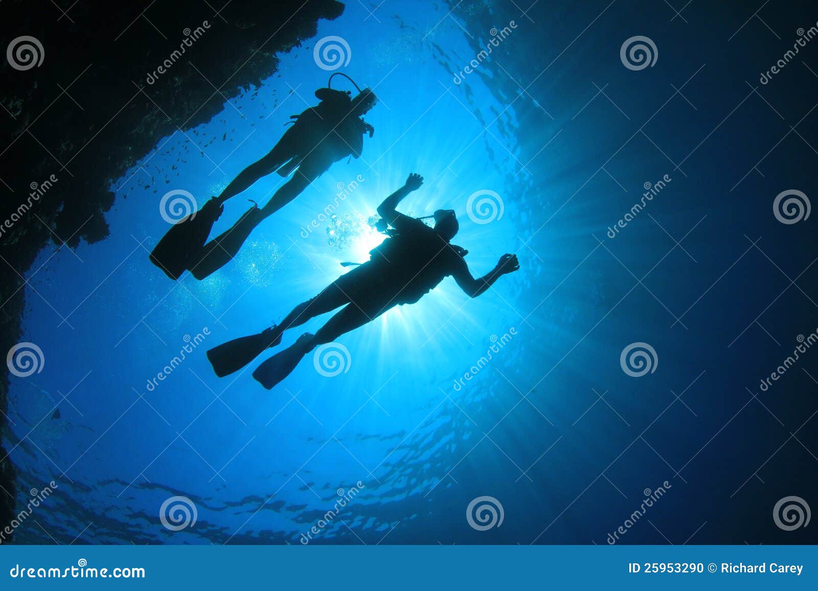 Couple Scuba Diving stock photo. Image of swim, black - 25953290