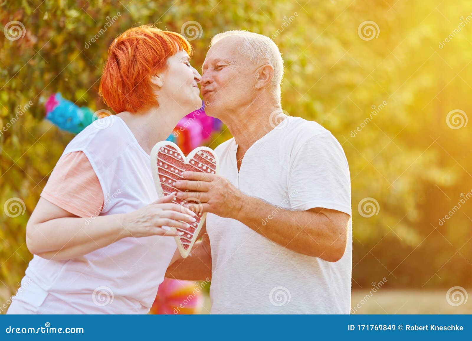 Couple Of Seniors In Love Kissing Stock Image Image Of Lifestyle