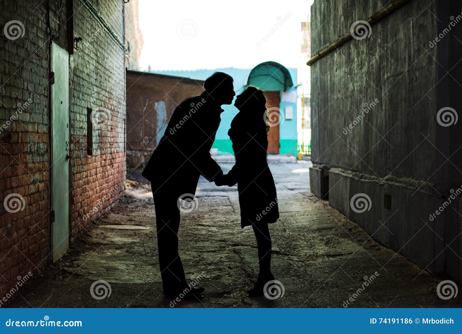 Couple Shadow is Kissing in Tunnel Stock Photo - Image of darkness ...