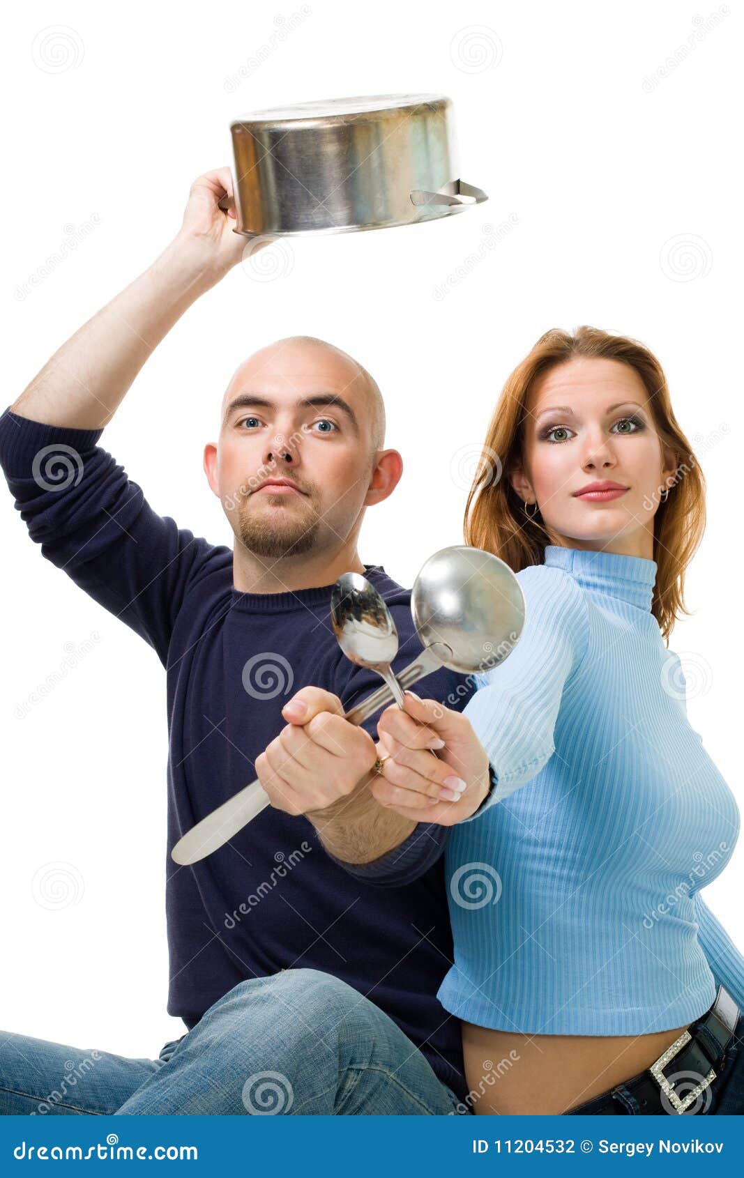 Couple share cooking stock photo. Image of family, female - 11204532