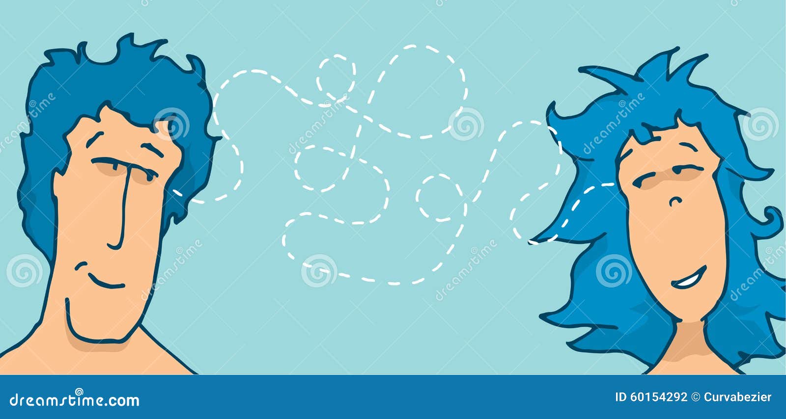 Couple Sharing an Evasive Complex Look Stock Vector - Illustration of ...