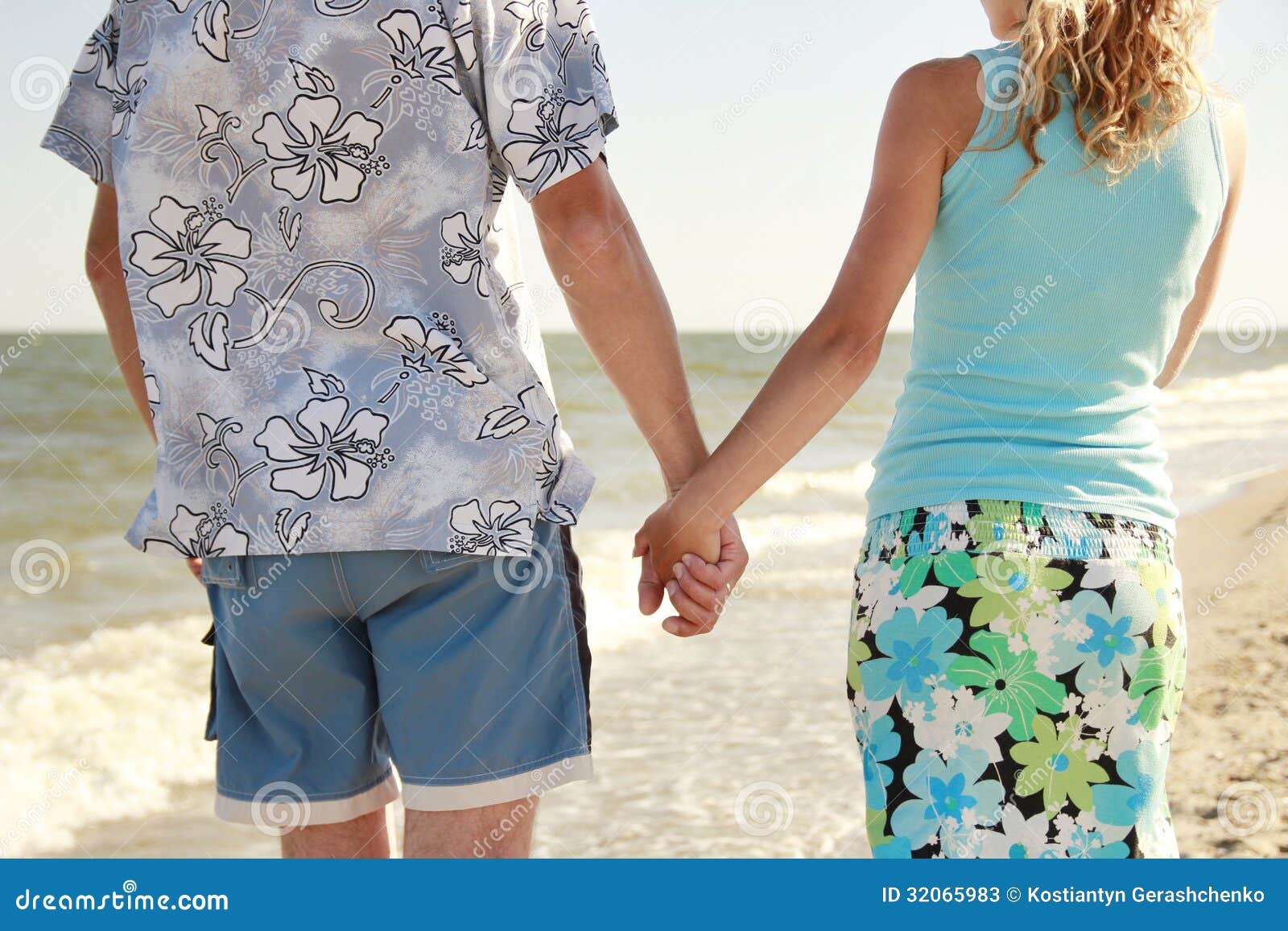 Couple on the Shore of the Sea Stock Image - Image of togetherness ...