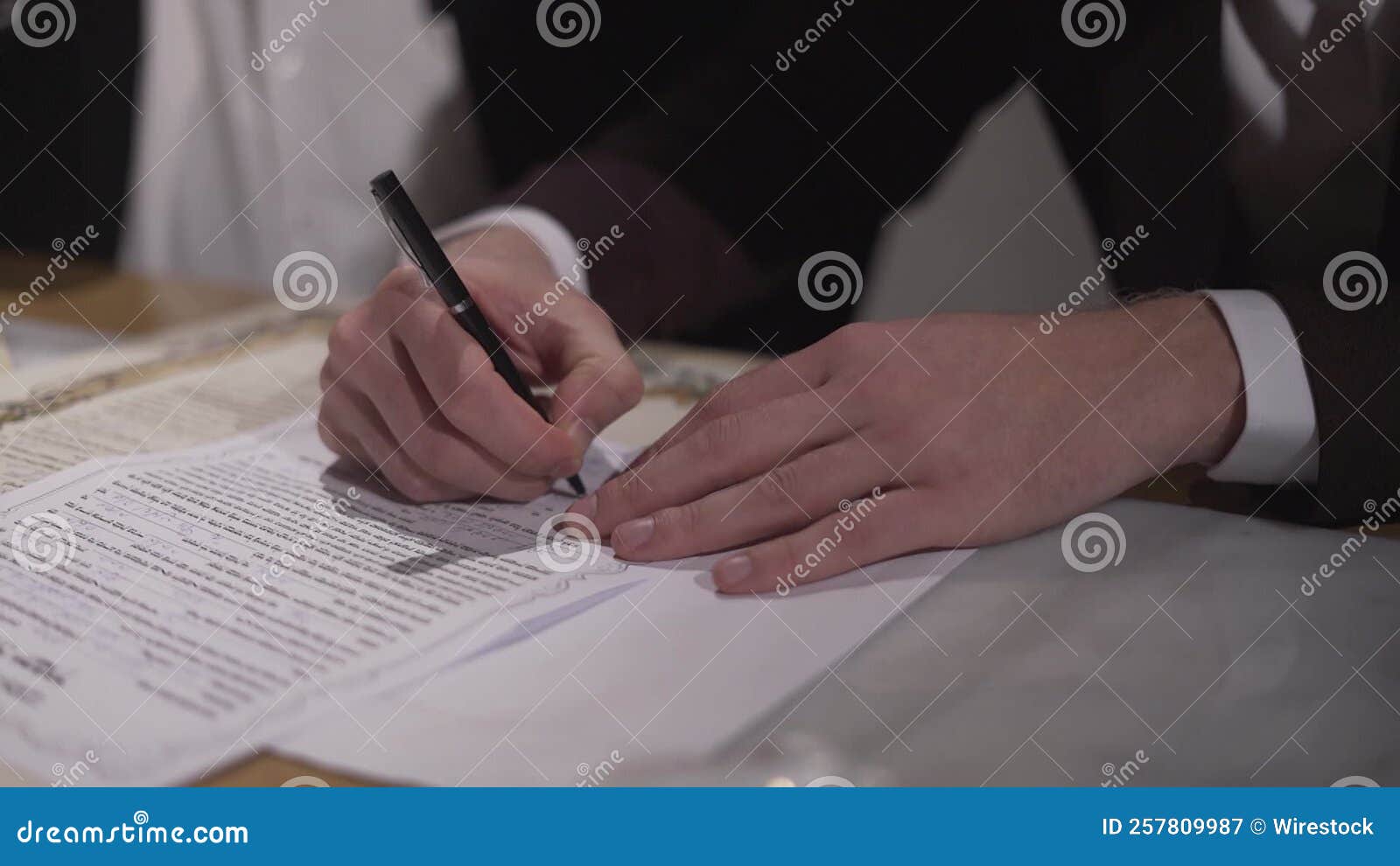 Couple Signing the Marriage Certificate Stock Video - Video of hands ...