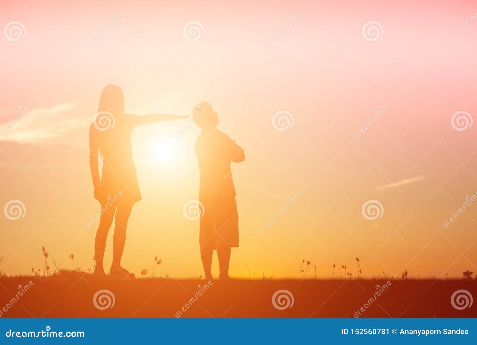 Couple Silhouette Breaking Up a Relation Stock Image - Image of ...