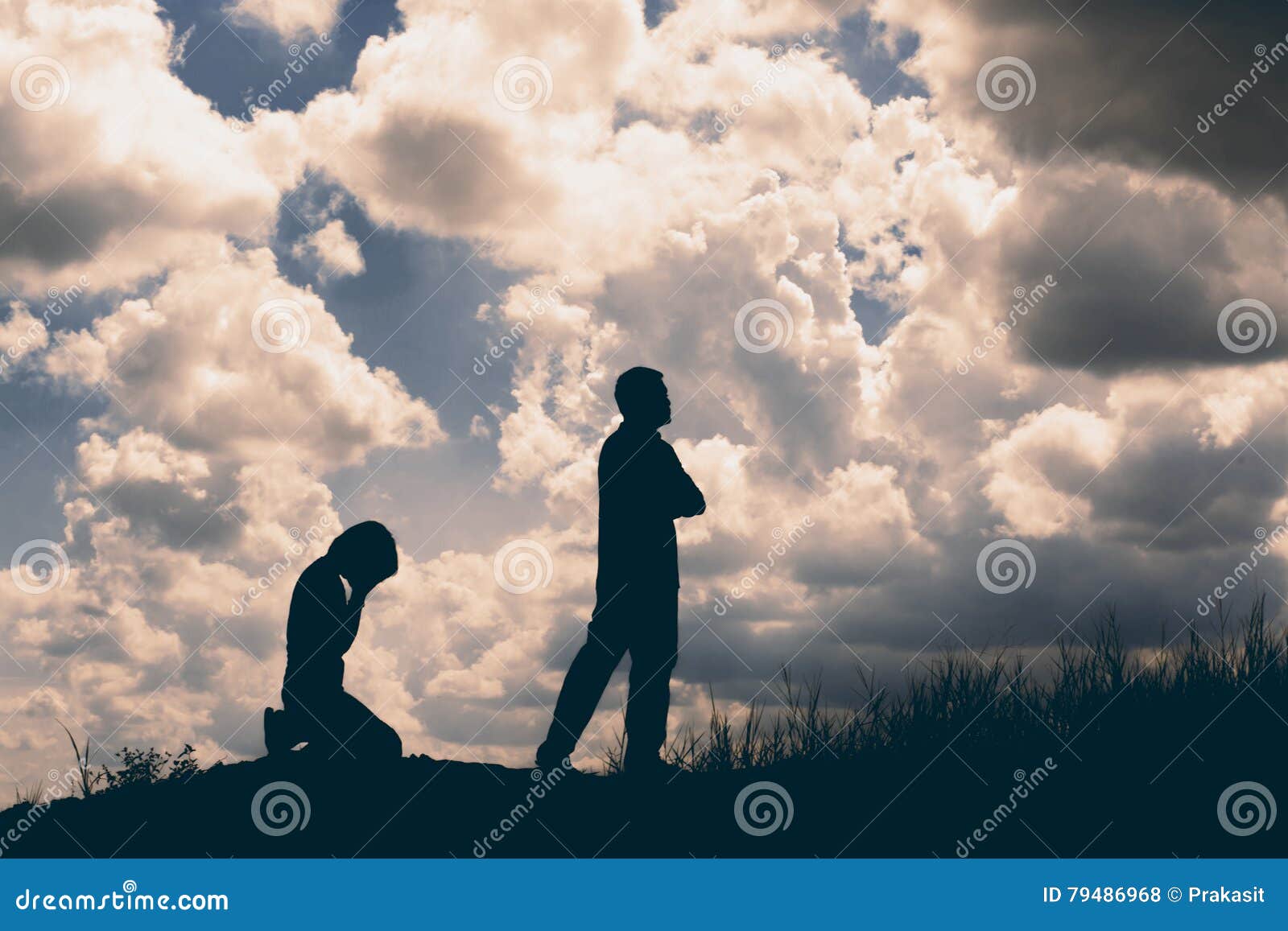 Couple Silhouette Breaking Up a Relation Stock Photo - Image of alone ...