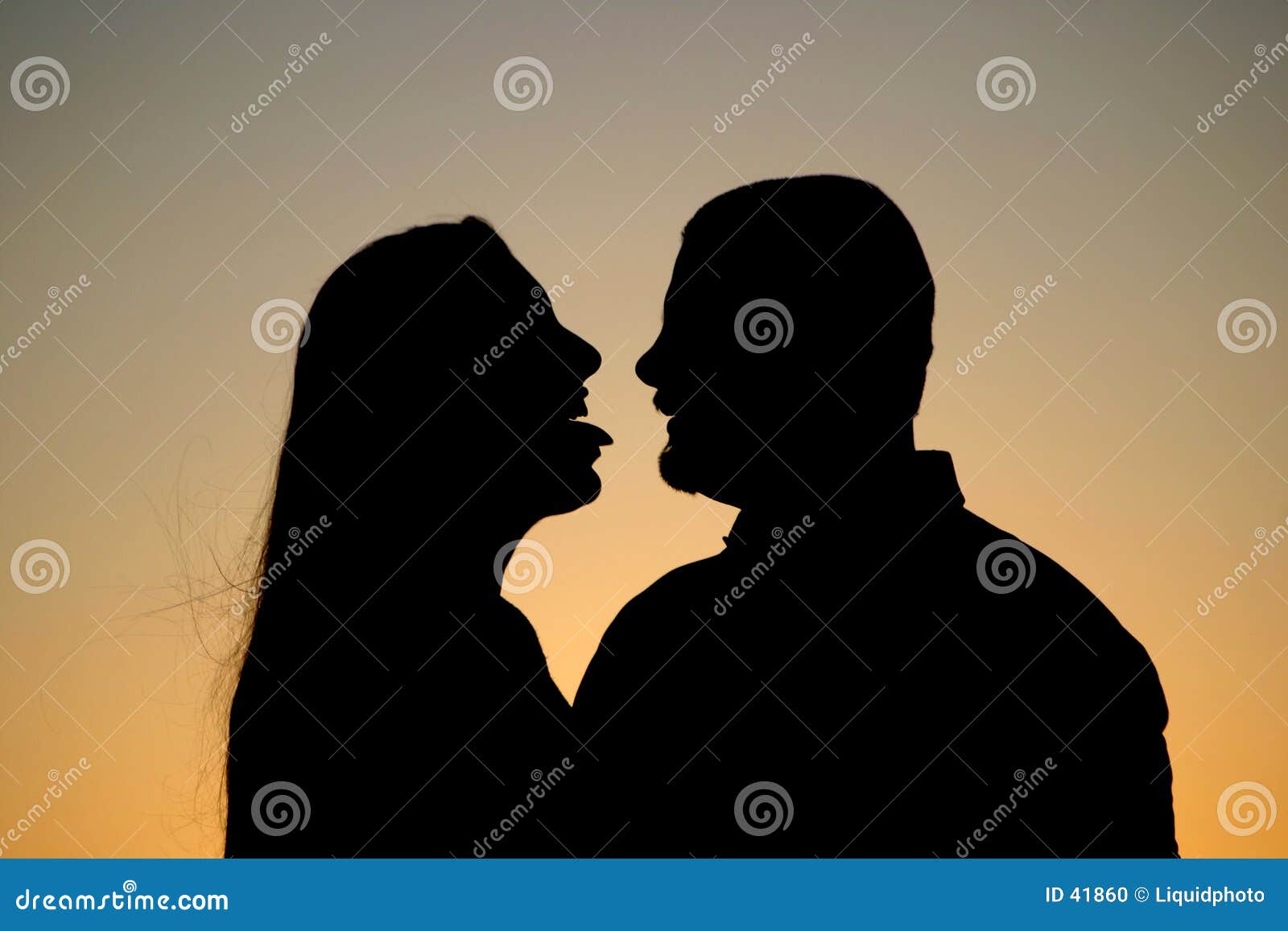 Couple Silhouette Flirt stock photo. Image of happy, romantic - 41860
